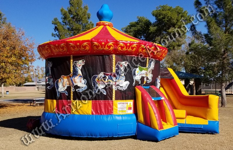 20' Carousel Bounce House with slide Rental - Carousel Combo, Carnival ...