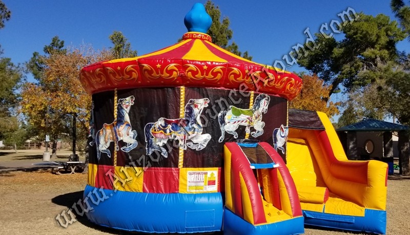 20' Carousel Bounce House with slide Rental - Carousel Combo, Carnival ...
