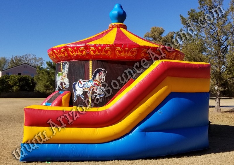 20' Carousel Bounce House with slide Rental - Carousel Combo, Carnival ...