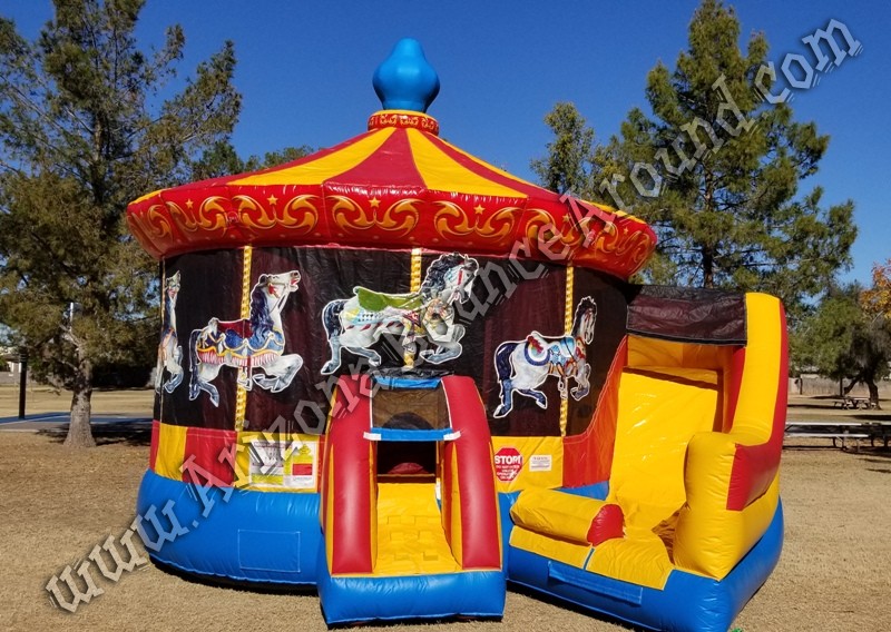 20' Carousel Bounce House with slide Rental - Carousel Combo, Carnival ...
