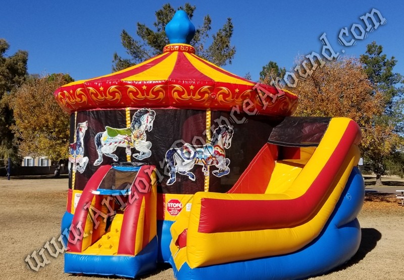 20' Carousel Bounce House with slide Rental - Carousel Combo, Carnival ...